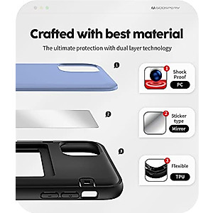 GOOSPERY iPhone 11 Case, iPhone 11 Wallet Case with Card Holder, Protective Dual Layer Bumper Phone Case - Lilac Purple