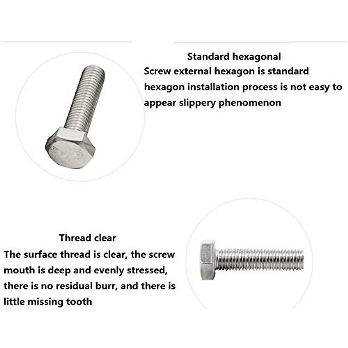 Small Brass Screws,self-Tapping Screw,Screw Bolt Stainless Steel 304 Outer Hexagon Screw, Outer Hexagon Full Thread Bolt (Color : M5*60 (5 Pcs)) (Color : M5*12 (5 Pieces))