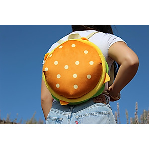 Burger Bag - Spacious Soft Plush Backpack with Adjustable Straps, for Travel and more (12x12 inch)