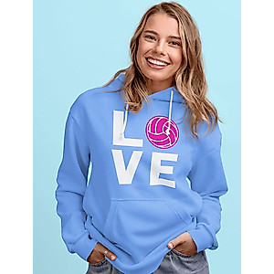 Love Volleyball Hoodies for Women Teen Girls Gifts for Fans Team Players Sweatshirt Hoodie Small California Blue