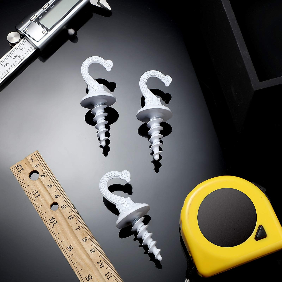 Ripeng Swag Ceiling Hooks Wall Hook Heavy Duty Swag Hook Indoor Outdoor for Hanging Plants Chandelier (White,2 Pieces)