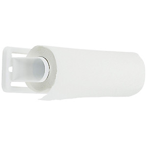 DecorRack Wall Mount Paper Towel Holder for Kitchen and Bath, Flexible Shatterproof -BPA Free- Plastic, Vertical or Horizontal Mount, Under Cabinet Folding Dispenser, Includes 2 Screws, White (1 Pack)