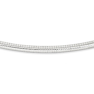 Verona Jewelers 925 Sterling Silver Flexible Italian Flat Omega Chain Necklace- 4MM 6MM Cubetto Italy Wire Chain 16 18 20 (18, 8MM)