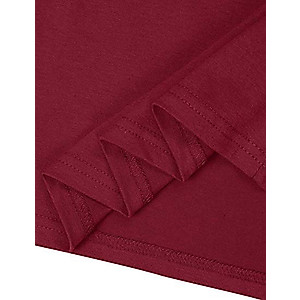 DANVOUY Womens T Shirt Casual Cotton Short Sleeve V-Neck Graphic T-Shirt Tops Tees Wine Red Large