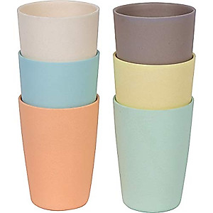 Miracle Bean X Kids Bamboo Fibre Drinking Cups, (Set of 6) for Milk, Juice, Water, Non Toxic, Biodegradable, Eco Friendly 8oz