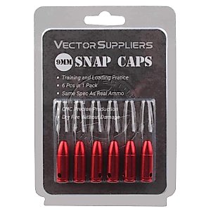 Vector Optics TAC 9mm Snap Caps,Trainning Dummy Round Snap Caps 9mm luger 6pcs