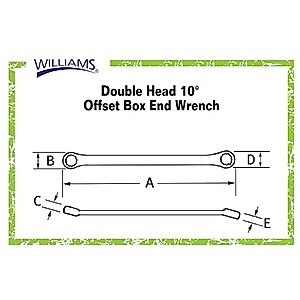 Williams 7725B Box Wrench 12 Point, 1/2 X 9/16-Inch