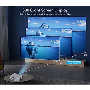 5G WiFi Bluetooth Projector 4K Supported, Xiaoya Full HD 15000L Mini Portable Projector, 300" Display 4P/4D Keystone Zoom 50% Office Outdoor Home Theater Projector Compatible w/iOS/Android/Win/TV/PS5