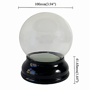 GECKODODO Clear DIY Empty Snow Globe kit Glass Water Globe Jar with Resin Base -3.9 Inch Diameter
