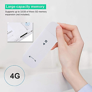 USB Network Adapter, 4G LTE Wireless Pocket WiFi Router Mobile Hotspot Modem Stick Dongle with Sharing Function and LargeCapacity Memory