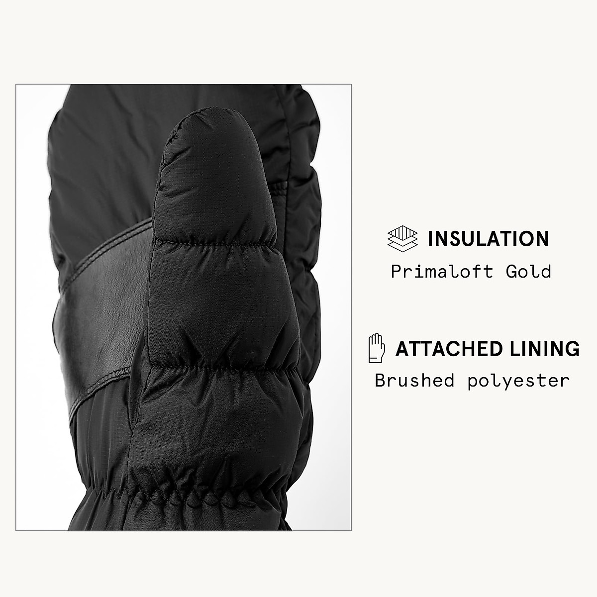 Hestra Moon Mitt - Heavily Insulated, Water-Resistant Mitten - Black - 7