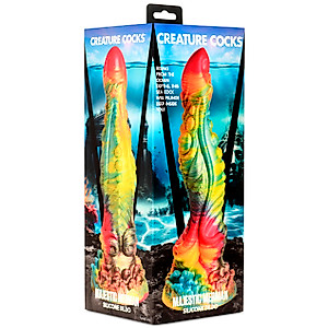 CREATURE COCKS Majestic Merman Silicone Dildo for Men, Women & Couples. Firm and Flexible, Strong Suction Base, Fantasy Dildo, Unique Texture. Premium Phthalate-free & Body-safe Silicone 1 Piece, Rain