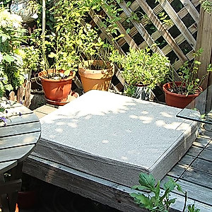 youngseahome Patio Seat Cushion Covers,Washable Slip Covers Replacement,Waterproof Outdoor Furniture Chair Cushion Pillow Seat Cover for Couch,Garden,Sofa,Flax,24"×22"×4"(4 Covers Only)