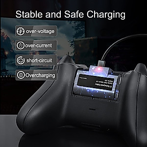 Noiposi Rechargeable Battery Packs for Xbox One/Xbox Series X|S, 2 X 1200mAh Xbox one Controller Battery Packs with 4 Battery Covers (2X1200Mah)