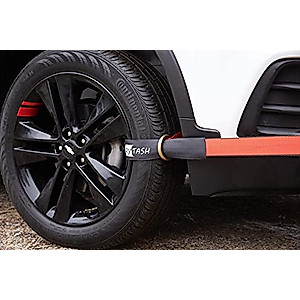 RYTASH Car Tie Down Straps for Trailers - Tire Straps with Chain Anchors - 4 Pack -Heavy Duty Ratchet Straps - Industrial Grade - 2" x 96" - Compatible with Car, Trucks, SUV, UTV, ATV - 3300 LB Load