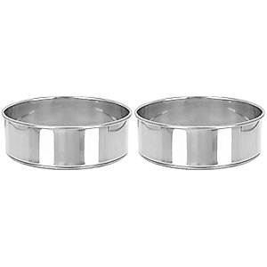 HANABASS 2 pieces Stainless Steel Sand stainless steel flour sieve stainless steel soil sieve mesh garden sieve Sieve Round Sieve