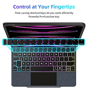 UOGIC Magic Keyboard Case for iPad Pro 11" 4th/3rd/2nd/1st Gen & iPad Air 10.9" 5th/4th Gen, iPad Keyboard with Floating Magnetic Design, Multi-Touch Trackpad, 7 Modes Backlight