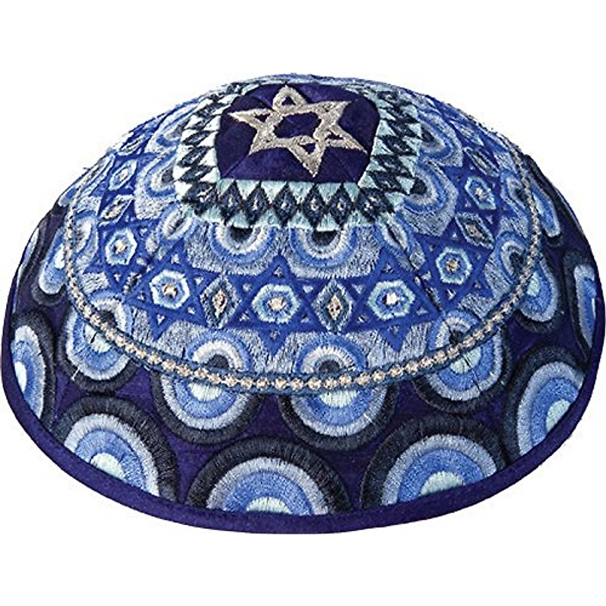 Yair Emanuel Tallit Set Full Embroidery- Blue Bar Mitzvah Gift Prayer Shawl Set