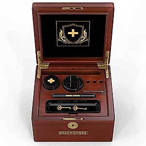 GREEN CROSS Stash Box Decorative Box Lock Box with Key Wooden Box Smell Proof Removable Wooden Tray Ceramic Tray Adjustable Compartments Storage Box for Home and Organization