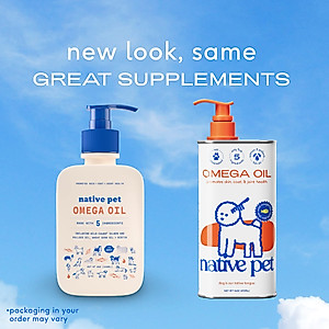 Native Pet Omega 3 Fish Oil Supplements with Omega 3 EPA DHA for Dogs Liquid Pump is Easy to Serve, Supports Itchy Skin + Mobility - a Fish Oil Dogs Love! (16 oz)