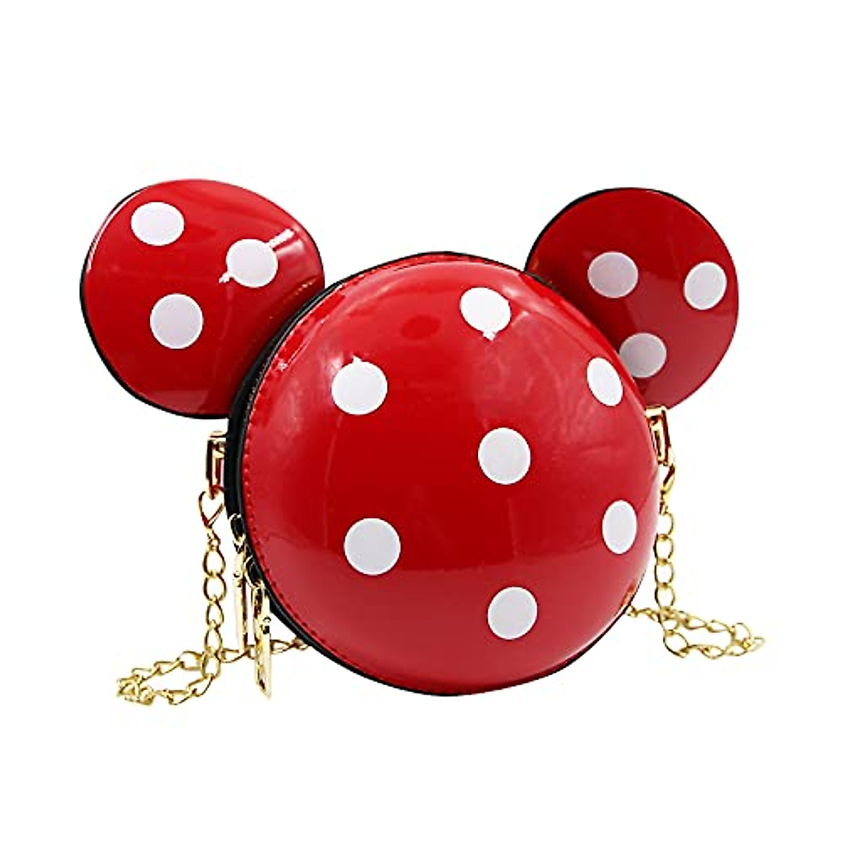 RARITYUS Kids Cartoon Mouse Crossbody Purse Cute Polka Dots Chain Shoulder Bag Satchel Handbag for Toddlers Boys Girls