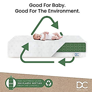 Delta Children Essex 4-in-1 Convertible Baby Crib, Ebony with Natural Legs Twinkle Galaxy Dual Sided Recycled Fiber Core Crib and Toddler Mattress (Bundle)
