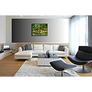 Springtime, Figure Painting of a Woman in Flower Field with Dog by Yary Dluhos