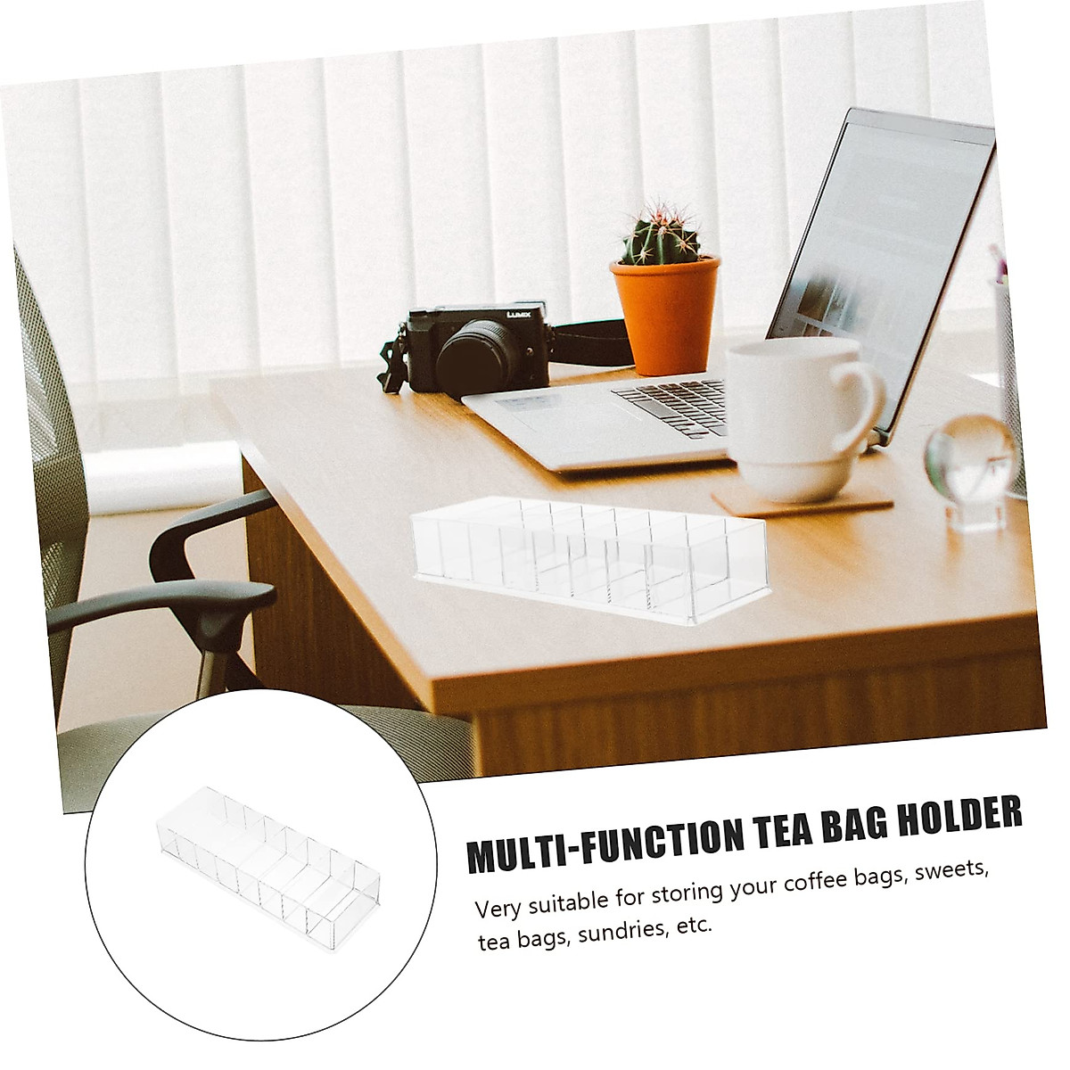 RORPOIR Tea Bag Organizer for Tea Bags Multi-grid Storage Box View Sturdy Plastic Tea Accessory for Household Coffee Organizer