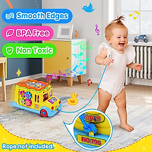 OCATO School Bus Toys for 1 Year Old Boy Girl Gifts, Baby Boy Toys 12-18 Months Musical Toys for Toddlers 1-3, Baby Crawling Learning Toys Infant Birthday Xmas Gifts for 1 2 3 Year Old Boys Girls Kids