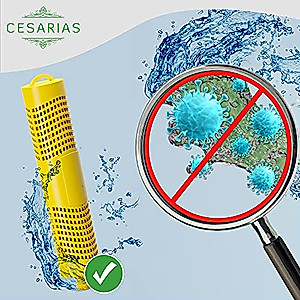 CESARIAS Spa Mineral Filter Sticks Cartridge for Hot Tub, Pool Testing Strips 6 in1, Kit of 3, Water Quality Test Strip 50pcs, Last for 4 Months