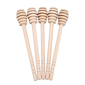 TOPINCN Wooden Jam Honey Dippers Stick Syrup Spoon Dip Drizzler Bee Marmalade Server Stir Stick Stirring Rod Kitchen Gadgets 24Pcs(16cm)