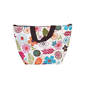 JASSINS Waterproof Picnic Insulated Fashion Lunch Cooler Tote Bag Travel Zipper Organizer Box,A70-Flower