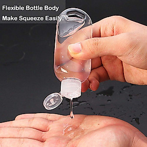 XITENBAO Travel Bottles with Keychain, 2oz/50ml Portable Plastic Travel Bottles - Leakproof Squeeze Bottles with Flip Cap - Empty Refillable Containers for Conditioner Body Wash Liquid etc