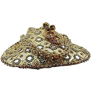 Gold Potli Wristlets Ethnic Potli For Women's | Designer Rajasthani Style Royal Clutch Silk Batwa | Zari Work Potli | Bridal Potli | Potli Bags