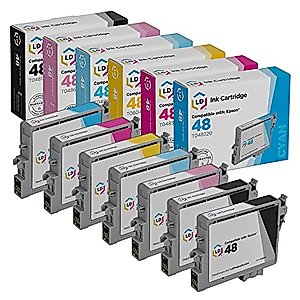 LD Remanufactured Ink Cartridge Replacements for Epson 48 (2 Black, 1 Cyan, 1 Magenta, 1 Yellow, 1 Light Cyan, 1 Light Magenta, 7-Pack)