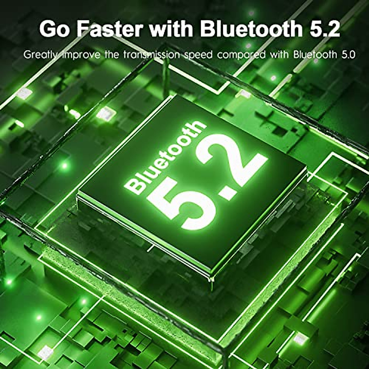 Tecno Magnetic Wireless Bluetooth Headphones, Bluetooth Earbuds Neckband with Microphone, Bluetooth 5.2 Wireless Earphones with Mic for Workout Running, Green