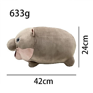 Moo Deng Hippo Plush, 2024 Moodeng Plush Toys, Cute Pygmy Hippo Soft Plushie Toy for Fans, 16" Hippopotamus Plushie Doll, Stuffed Animals Pillow for Kids Fans Christmas Birthday GiftMoo deng