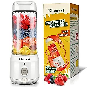 Convenient One-Touch Portable Blender with USB Rechargeable and Intelligent Lock Protection,13 oz Personal Blender for Shakes and Smoothies,Personal Size Blender for Kitchen,Travel and Sport