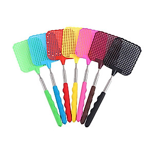 Extendable Fly Swatter Telescopic Plastic Flies Killer Manual Fly Swatter Heavy Duty Plastic Fly Swatter for Indoor Outdoor(Yellow)