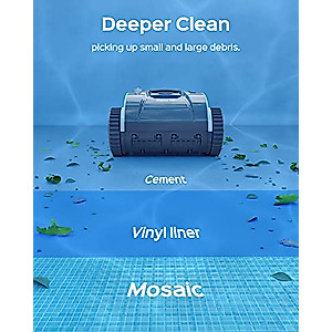 WYBOT Cordless Robotic Pool Cleaner, Ultra Strong Suction, Wall Climb Pool Vacuum with Intelligent Route Planning, Lasts 110Mins, Triple-Motor, Ideal for In-Ground Pools Up to 60 Feet (Black)