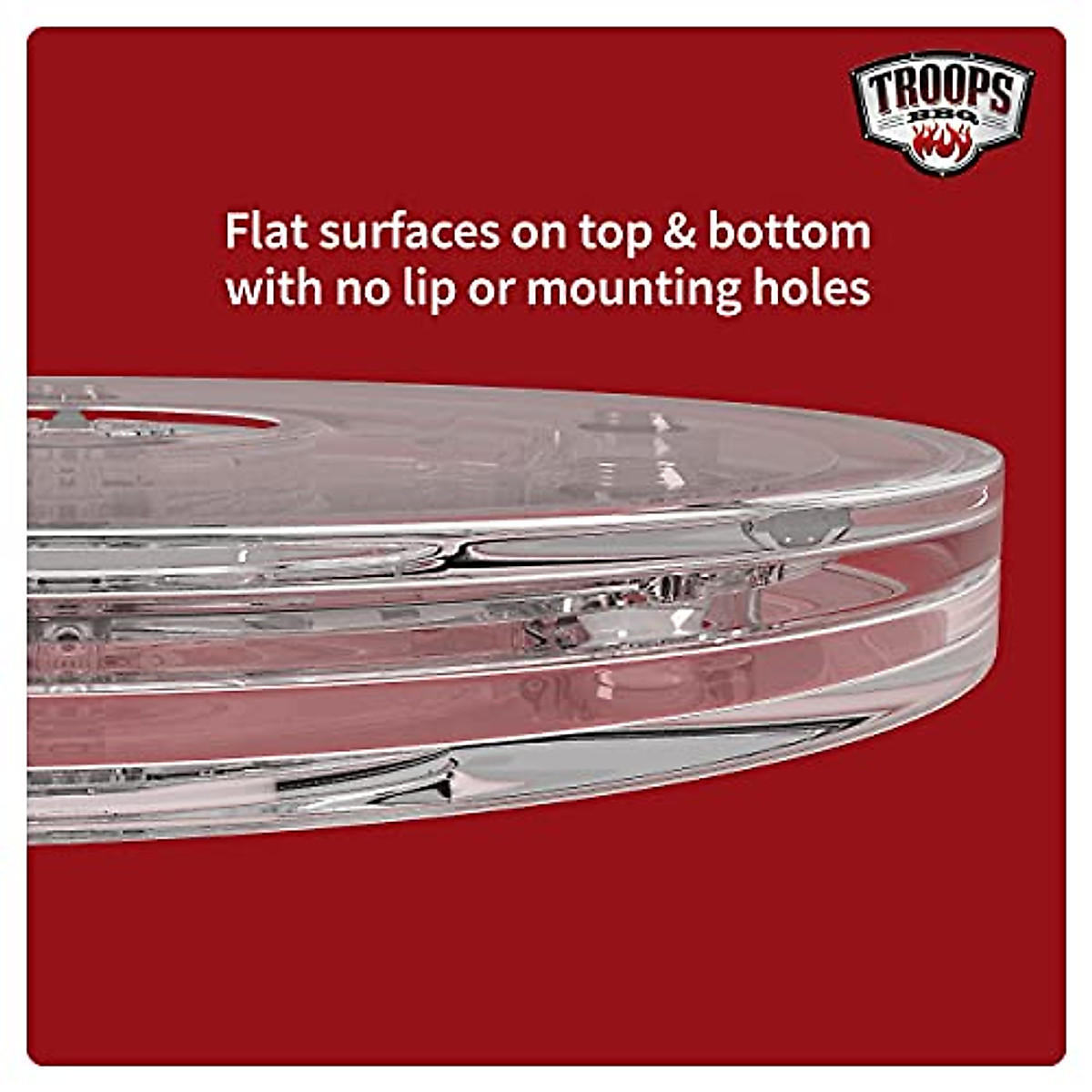 TROOPS BBQ 9” Lazy Susan Turntable Organizer for Table, Kitchen Countertop, Pantry, Cabinet, Spices, Makeup, TV, Rotating Swivel Base Clear Acrylic Plates, 50-lb Load Capacity, 1-Pack