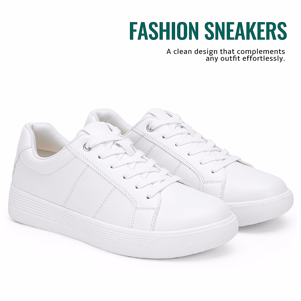 Vepose White Sneakers 8013 Casual Fashion Low Top Comfortable Classic Shoes for Women Size 7.5(CJY8013 All White 07.5)