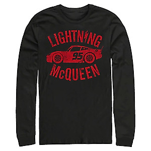 Pixar Big Men's Cars Race Ready Tops Long Sleeve Tee Shirt, Black, X-Large Tall
