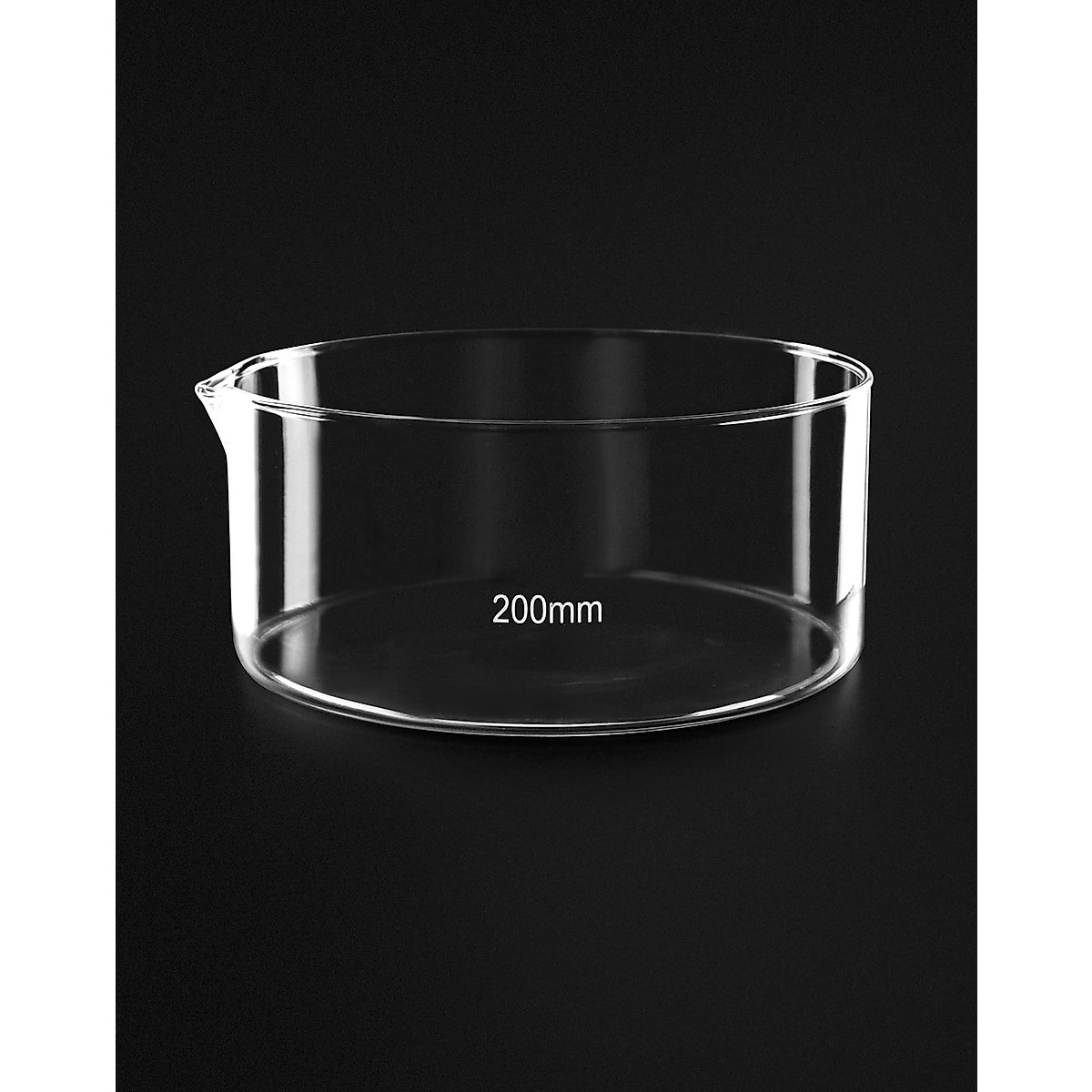 QWORK 2000ml Crystallizing Dishes, 2 Pack Flat Bottom Lab Dishes with Spout and Heavy Rim, Borosilicate 3.3 Glass for Professional Laboratories, Science Classrooms, Kitchen, Crafts, OD 200mm