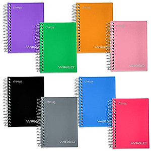 Top Flight Wired Chub Wirebound Notebook, 180 Sheets, College Rule, 5.5 x 4 Inches, 1 Notebook, Cover May Vary (43001)