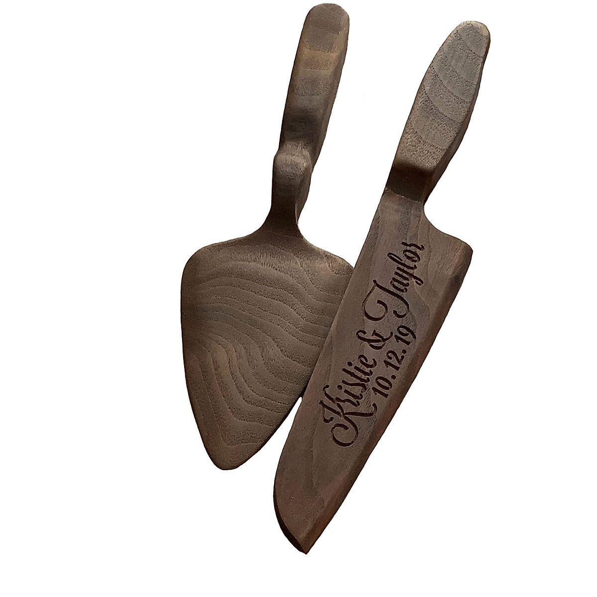 Personalized Cake Serving Set, Laser Engraved Cake Set,Wedding Gift,Anniversary Gift,Wooden Knife And Server,Rustic Cake Set,Wedding Cake Cutting Set, Farmhouse Cake Server