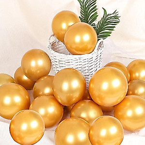 XIKSXITN Metallic Gold Balloons Small Mini Metallic Balloons Helium Balloons for Party Decorative, Pack of 100