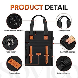 SOVICO Large 17 Inch Laptop Backpack for Women, Teacher Backpack with USB Port, Convertible Travel Backpack, Nurse/College/Work Backpack for Travel and Work-Black