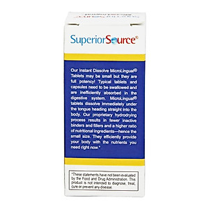 Superior Source Vitamin K2 MK-4 (Menaquinone-4), 500 mcg, Quick Dissolve MicroLingual Tablets, 60 Count, Healthy Bones and Arteries, Immune & Cardiovascular Support, Assists Protein Synthesis, Non-GMO