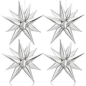 KatchOn, 50 Pieces Silver Star Balloons Metallic - 26 Inch | Silver Starburst Balloon, Spike Balloons | Silver Metallic Balloons, Silver Balloons | Star Foil Balloons, 2023 Graduation Decorations